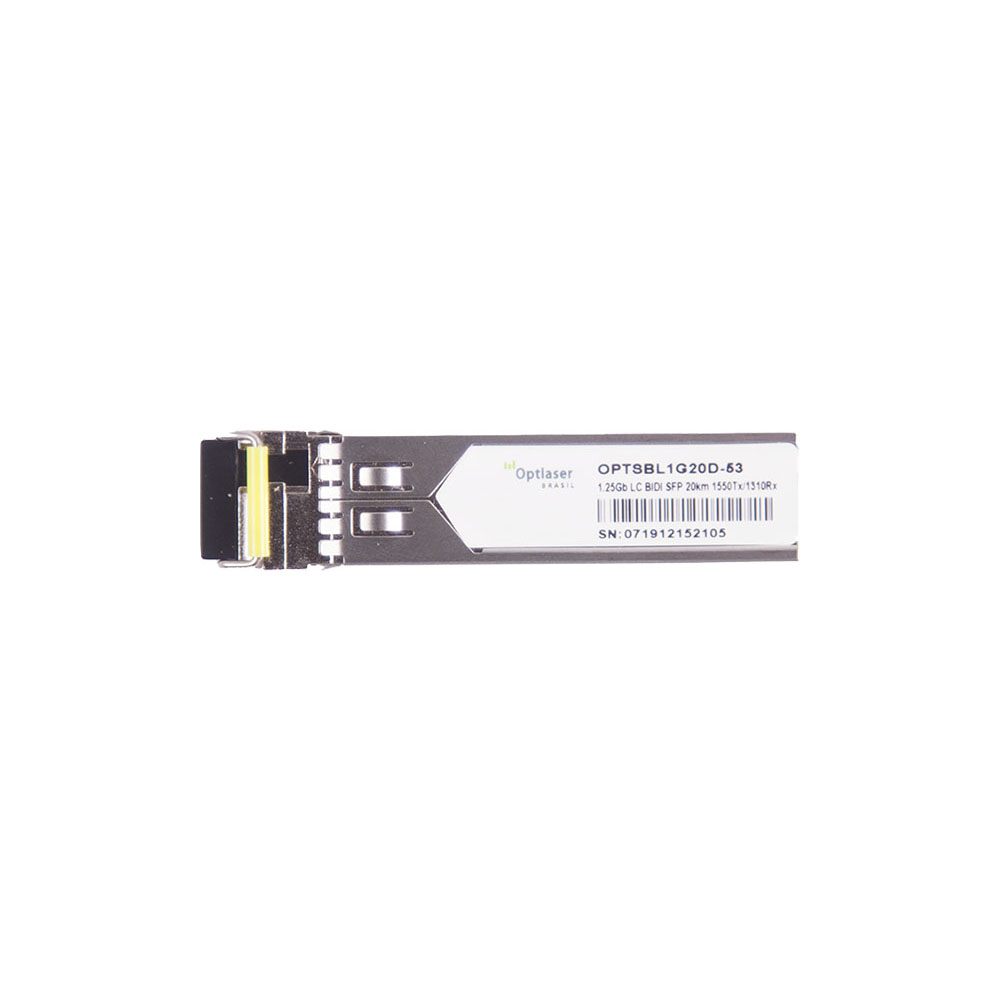 TRANSCEPTOR ÓPTICO, SFP 1,25G, BX-D, BIDI, 1550NM, SM, 20KM, 14DB, DDMI